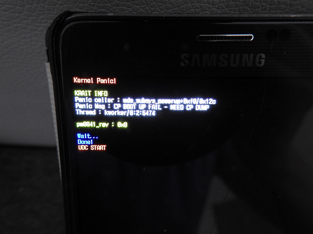 Plötzlich: "Kernel Panic Upload Mode". Hilfe erbeten. (Samsung Galaxy Note 4 (N910))