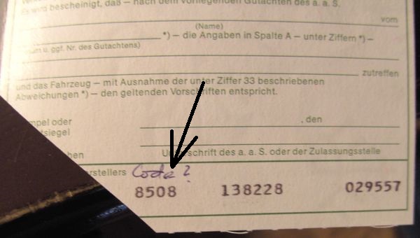 Radiocode Im Fahrzeugschein
