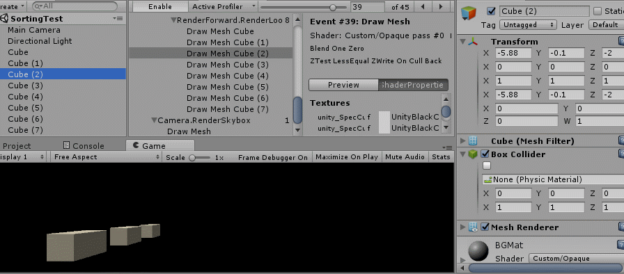 Setting Camera Main Opaquesortmode To Nodistancesort Doesn T Work