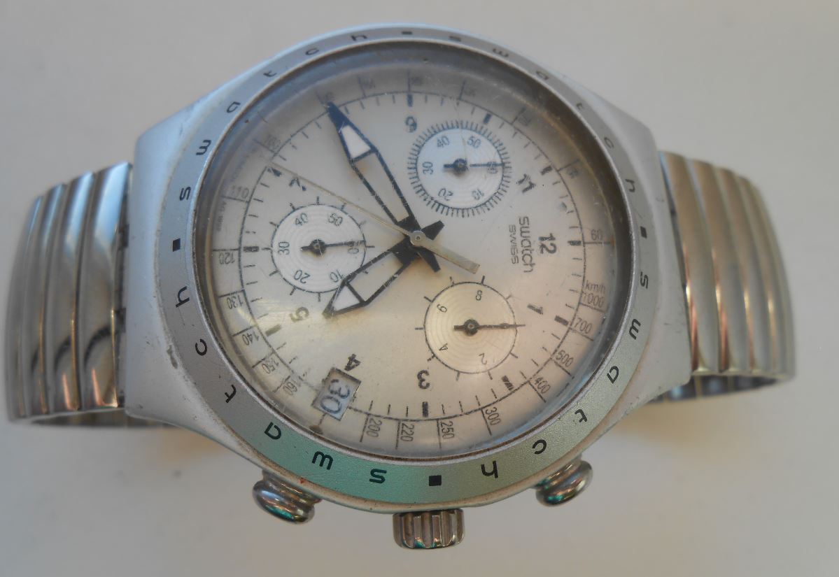 SWATCH IRONY CHRONO ALUMINIUM CHRONOGRAPH QUARTZ UNISEXUHR DATUM 1999 ...